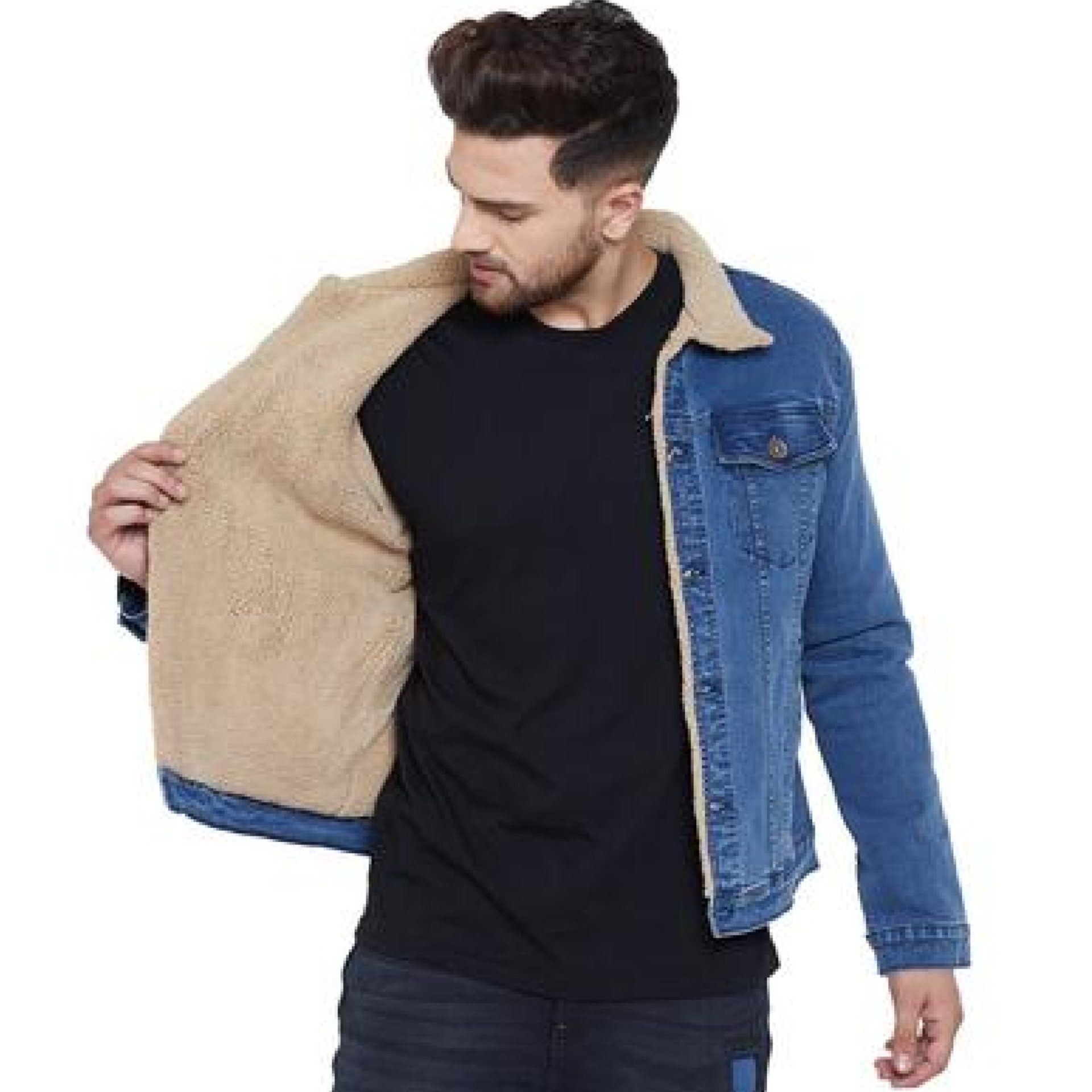 Shahkaar Blue “Full Fur Inside” Jacket With Brown – The Engineers of ...
